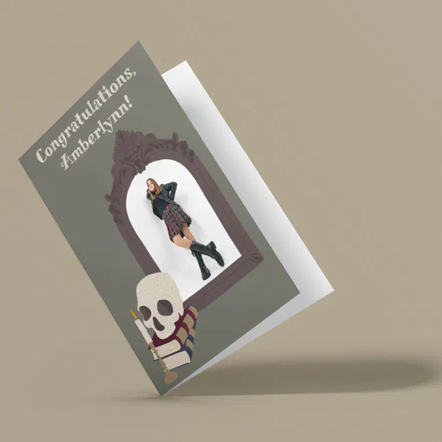 Dark Academia Photo Graduation Congratulations Card | Zazzle