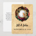 Dark Academia Steampunk Clock Wedding Invitation | Zazzle