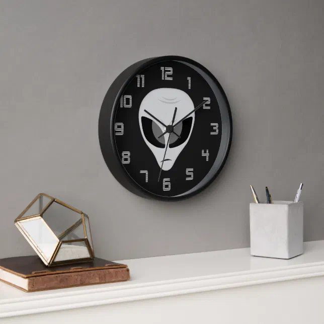 Dark Alien Clock | Zazzle