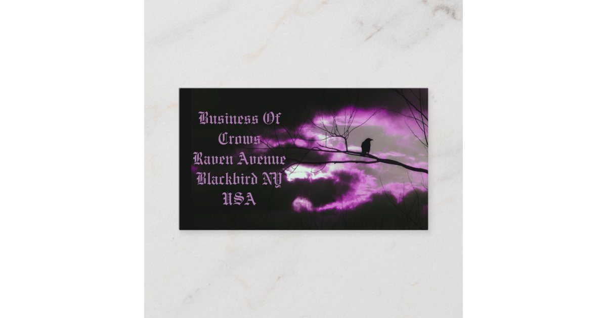 Dark And Unique Crow Business Card | Zazzle
