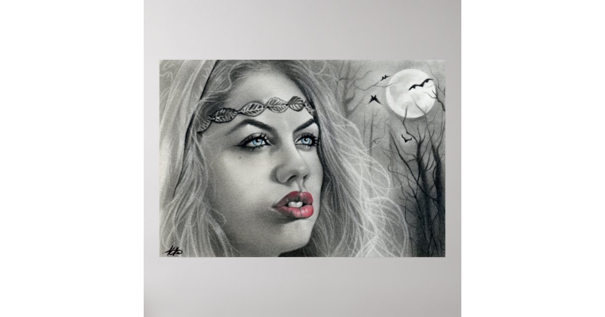 Dark Beauty Moon Shadows Poster | Zazzle