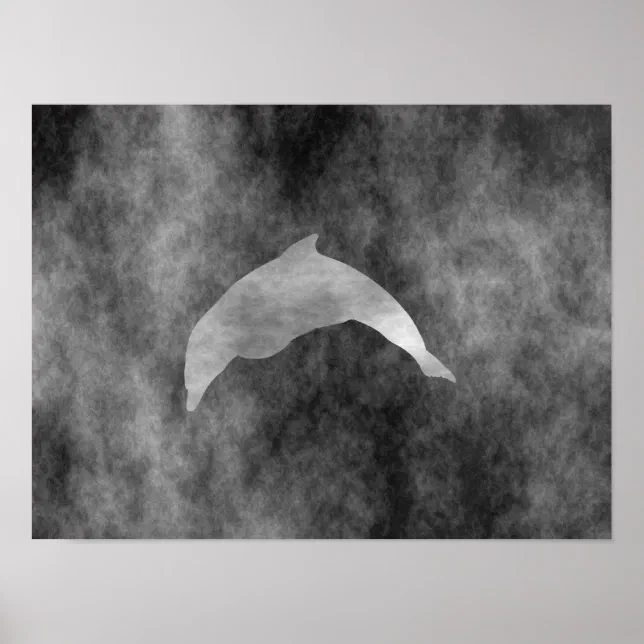 Dark Black Dolphin Poster | Zazzle
