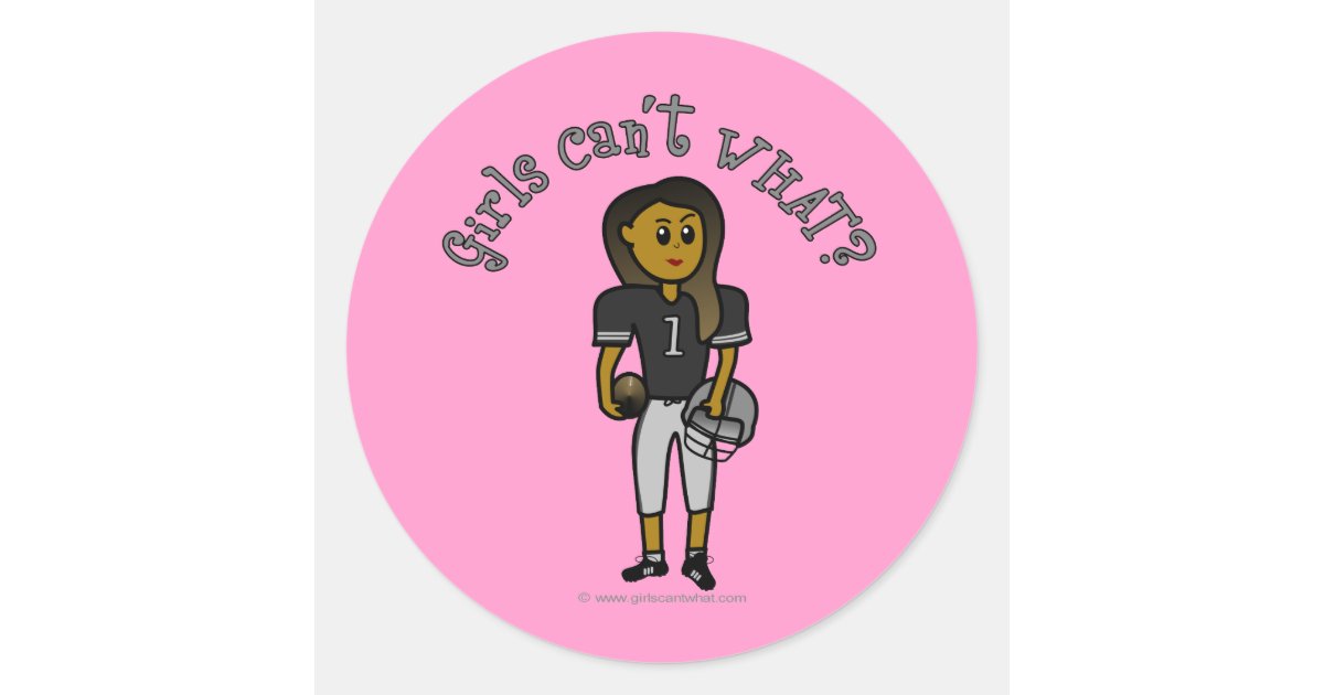 Dark Black Football Classic Round Sticker | Zazzle