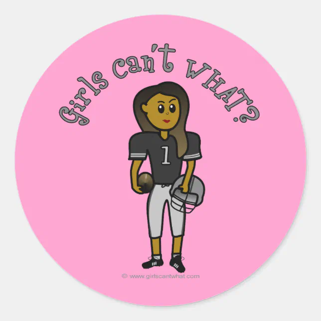 Dark Black Football Classic Round Sticker | Zazzle