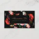 Dark Black Moody Red Floral Business Card | Zazzle