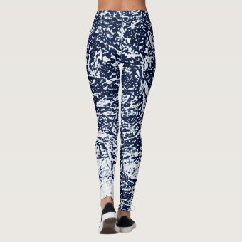 Dark Blue Abstract Pattern Leggings | Zazzle