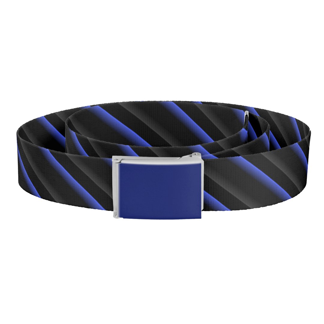 Dark Blue and Black Diagonal Striped Belt | Zazzle
