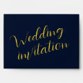 Dark Blue and Gold Wedding Envelope - Elegant Pers | Zazzle