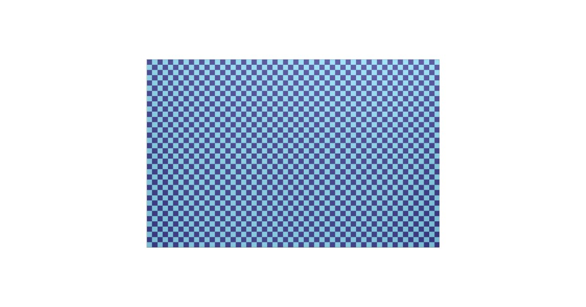 Dark Blue and Light Blue Checkerboard Pattern Fabric | Zazzle