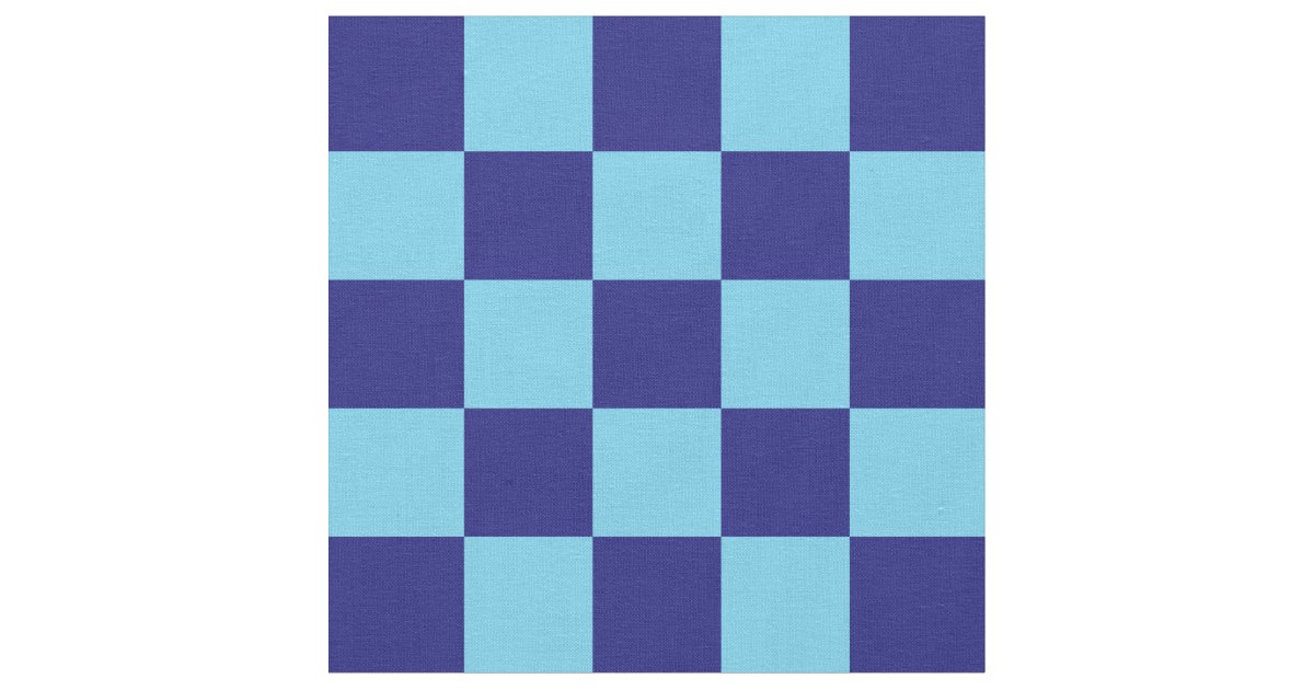 Dark Blue and Light Blue Checkerboard Pattern Fabric | Zazzle