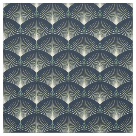 Art Deco fan pattern - black and white Fabric | Zazzle.com