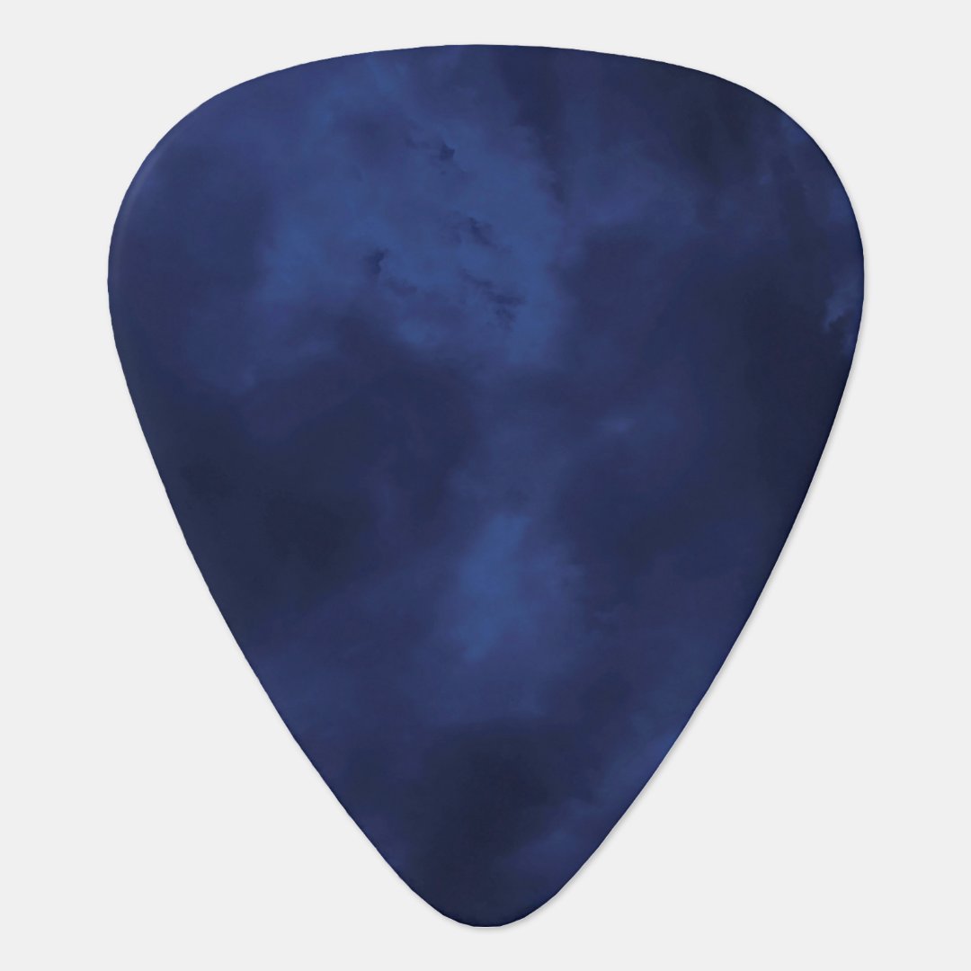 Dark blue clouds guitar pick | Zazzle