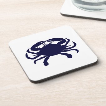 Dark Blue Crab Coaster | Zazzle