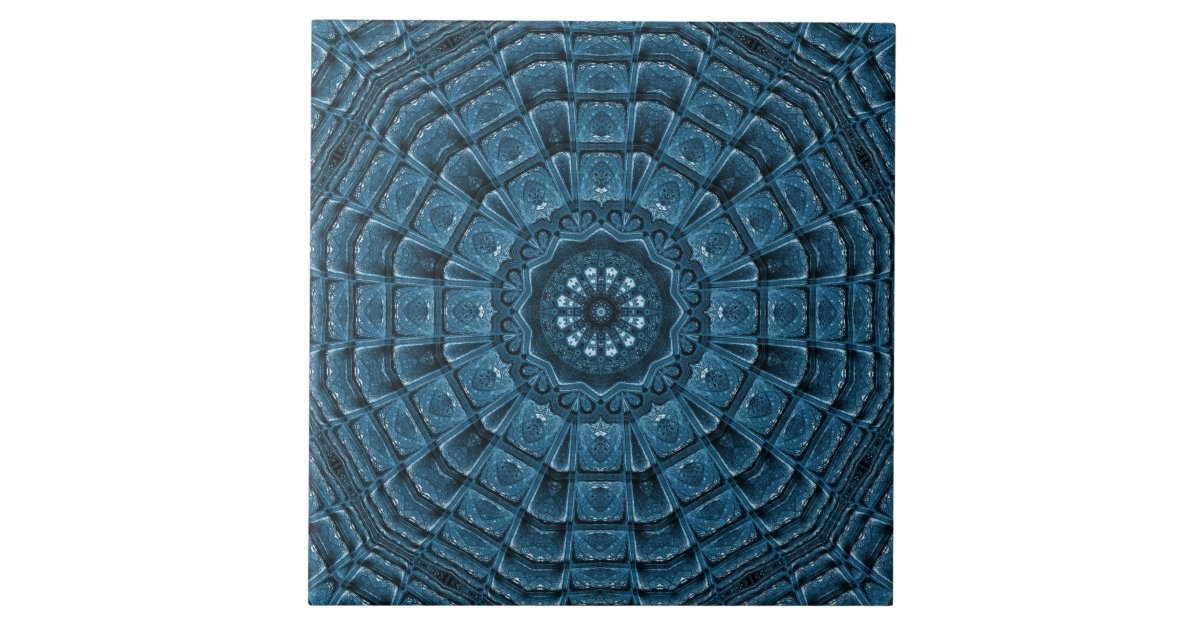 Dark Blue Decorative Ceramic Tile | Zazzle