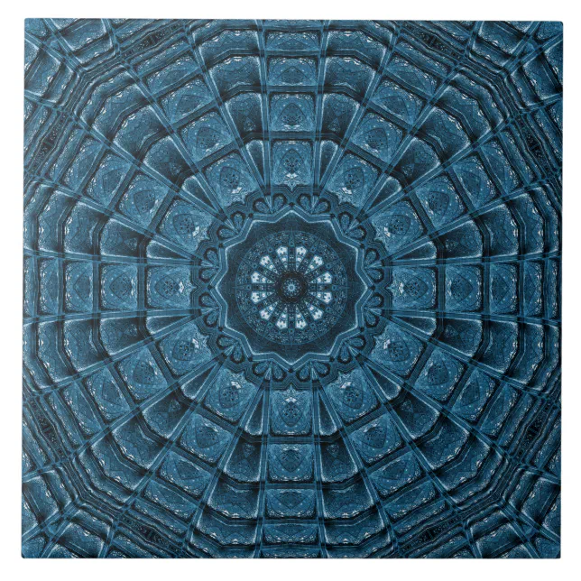Dark Blue Decorative Ceramic Tile | Zazzle