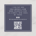 Dark Blue Diamond Jewelry Designer QR Code Social Square Business Card ...