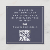 Dark Blue Diamond Jewelry Designer QR Code Social Square Business Card ...