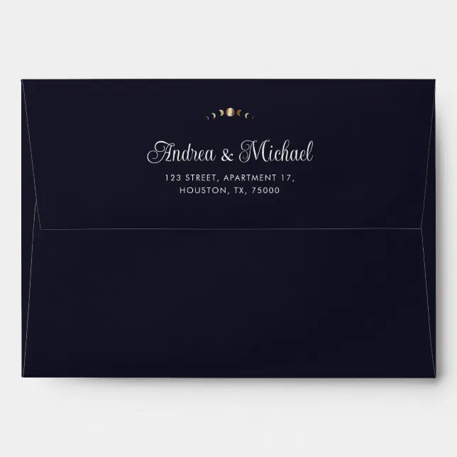 Dark Blue & Gold Galaxy Celestial Universe Wedding Envelope | Zazzle