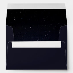 Dark Blue & Gold Galaxy Celestial Universe Wedding Envelope | Zazzle