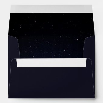 Dark Blue & Gold Galaxy Celestial Universe Wedding Envelope | Zazzle