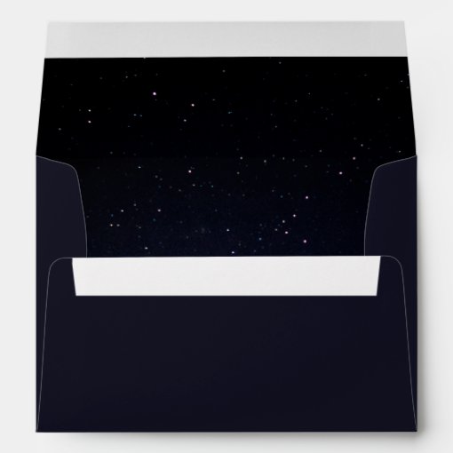 Dark Blue & Gold Galaxy Celestial Universe Wedding Envelope | Zazzle