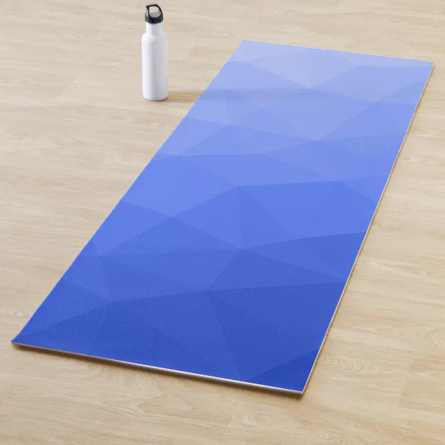 Dark blue Gradient Geometric Mesh Pattern Yoga Mat | Zazzle