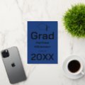 Dark Blue Graduation Party Foil Invitation | Zazzle