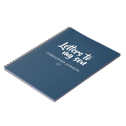 Dark Blue Letters to My Son Journal | Zazzle