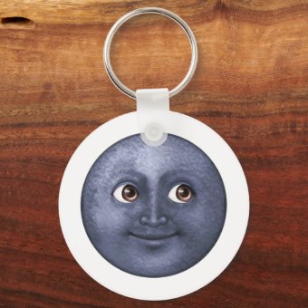 Dark Blue Moon - Emoji Keychain | Zazzle