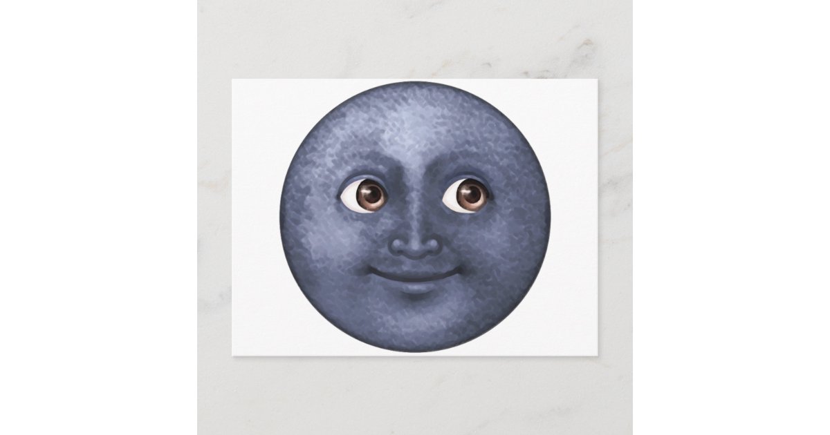 Dark Blue Moon - Emoji Postcard | Zazzle