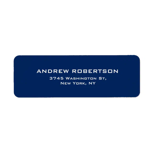 Dark Blue Plain Elegant Contemporary Unique Label | Zazzle