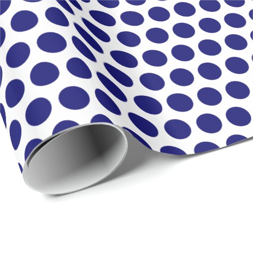 Dark Blue Polka Dots Wrapping Paper | Zazzle