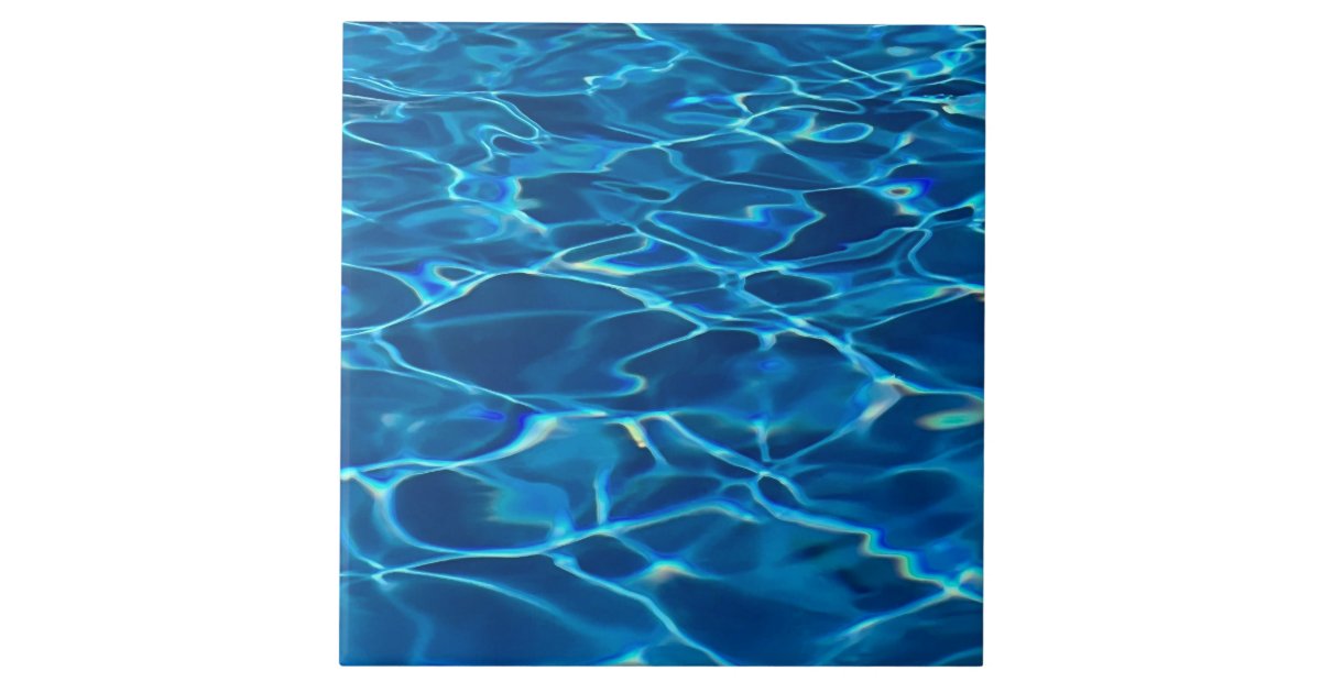 Dark Blue Pool Water Ceramic Tile | Zazzle