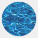 Dark Blue Pool Water Classic Round Sticker | Zazzle