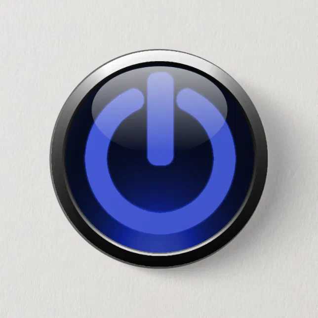 Dark Blue Power Button | Zazzle