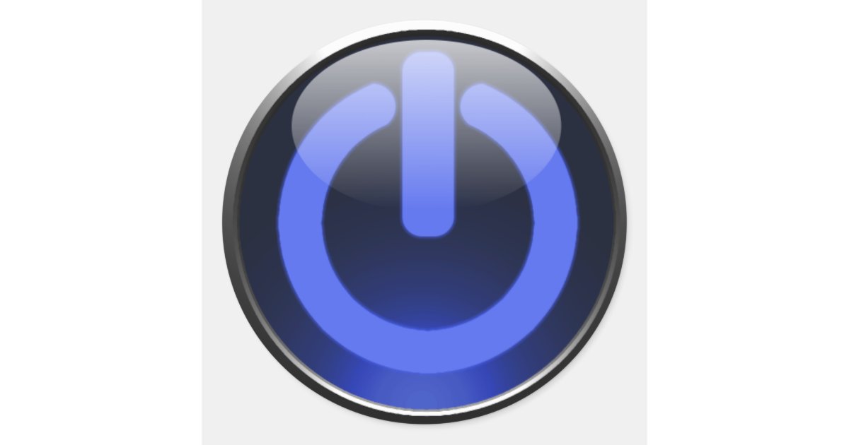 Dark Blue Power Button Sticker | Zazzle
