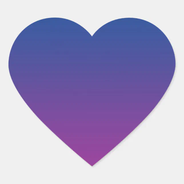 Dark Blue & Purple Ombre Heart Sticker | Zazzle