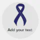 Dark Blue Ribbon Support Awareness Classic Round Sticker | Zazzle
