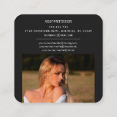 Dark blue scannable barcode QR code photo Square Business Card | Zazzle