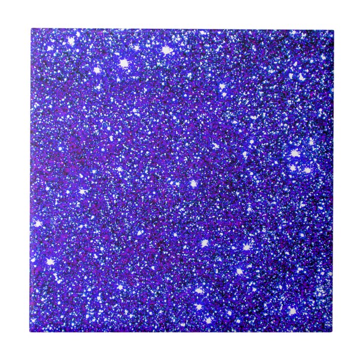 Dark Blue Sparkle Glitter Night Sky Starfield Star Tile | Zazzle