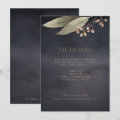 Dark botanical greenery vintage rustic detail card | Zazzle