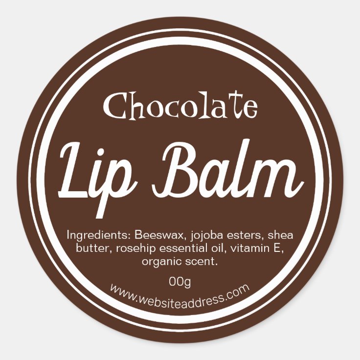 Dark Brown Chocolate Flavored Lip Balm Pot Labels | Zazzle