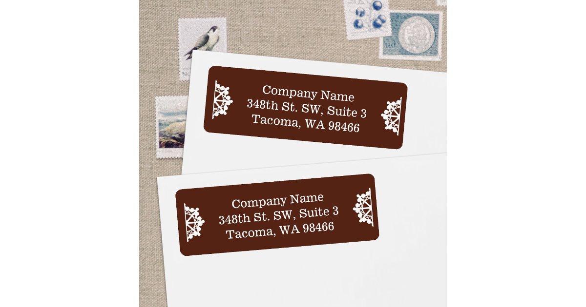 Dark Brown Company Holiday Mailing Address Label | Zazzle