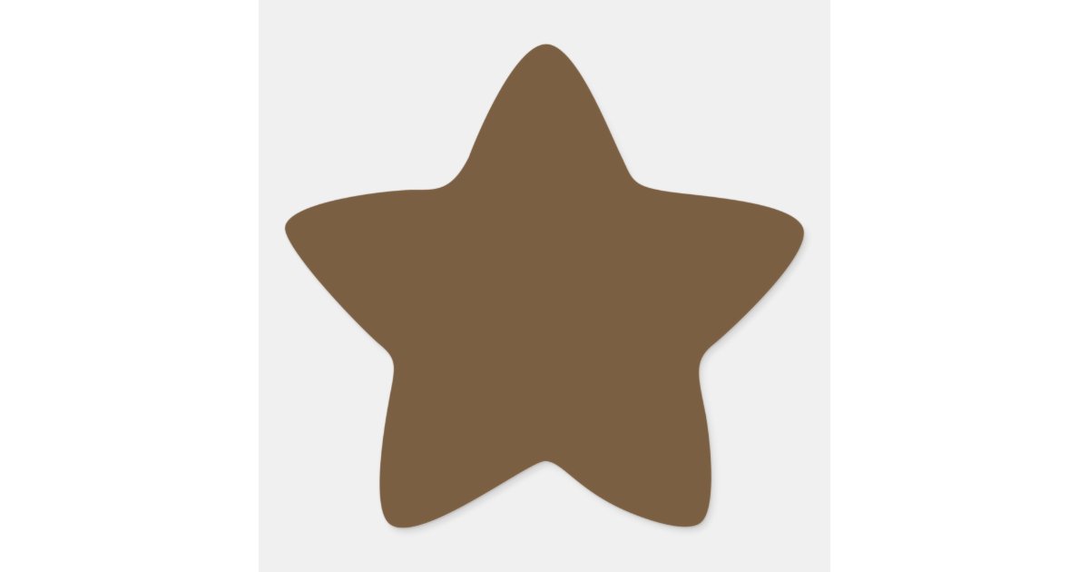 Dark Brown Star Sticker | Zazzle