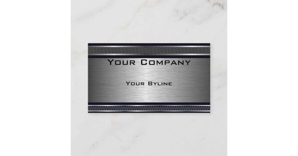 Dark Brushed Silver Business Card | Zazzle