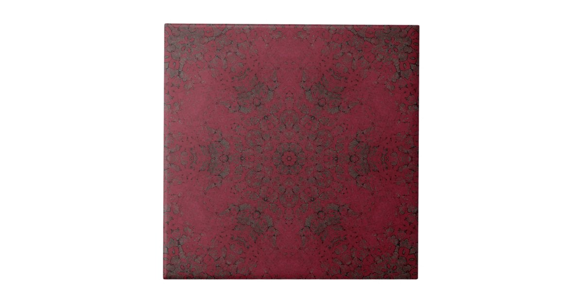 Dark Burgundy Pattern Background Ceramic Tile | Zazzle
