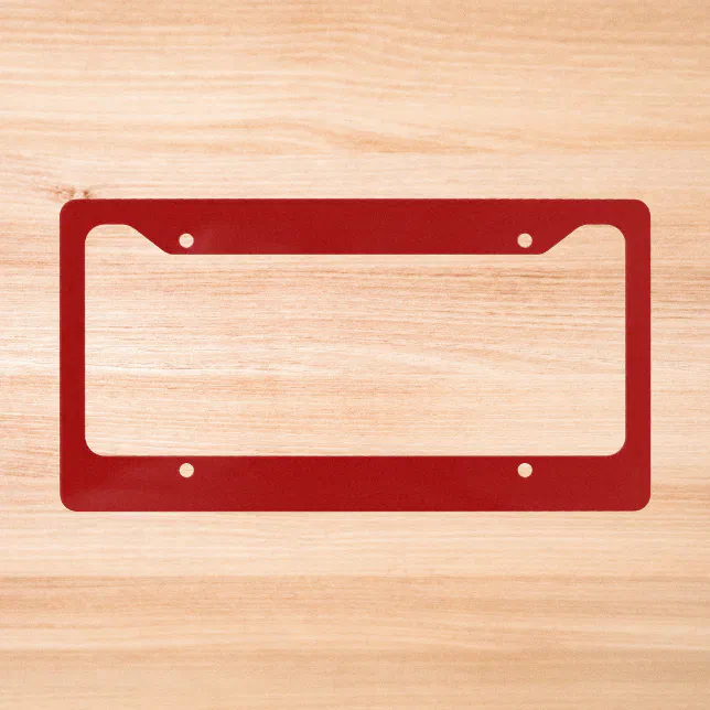 Dark Candy Apple Red Solid Color License Plate Frame | Zazzle