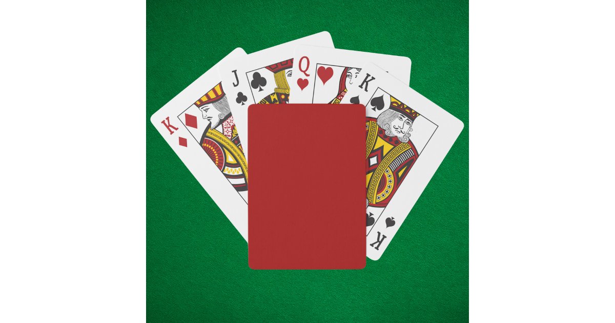 Dark Candy Apple Red Solid Color Poker Cards | Zazzle