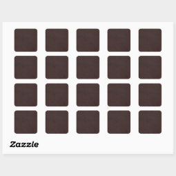 Dark Chestnut Brown Faux Leather Square Sticker | Zazzle