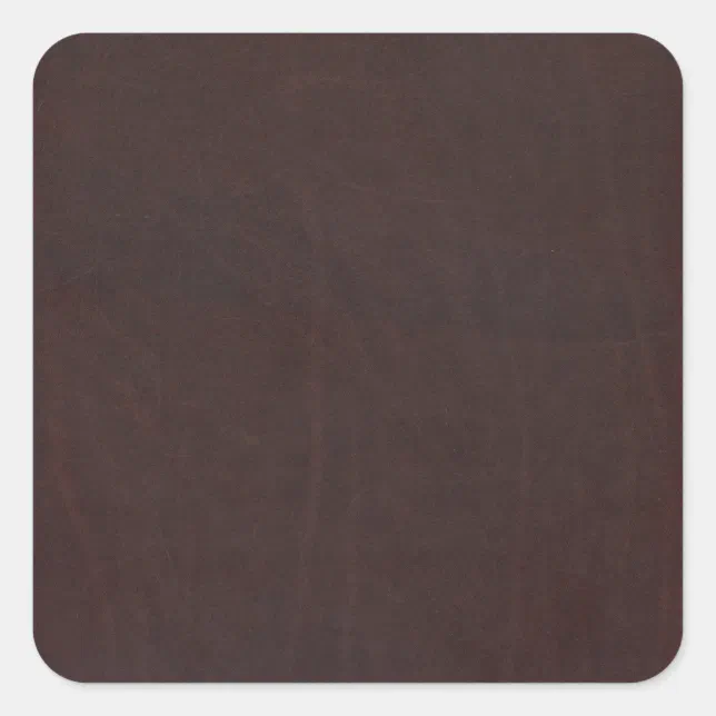 Dark Chestnut Brown Faux Leather Square Sticker | Zazzle
